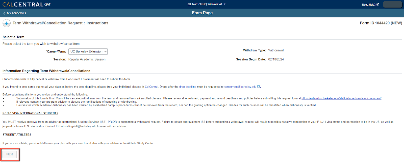Canceling or withdrawing from the program – Berkeley Visiting Student